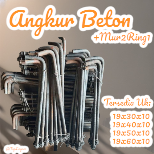 Jual ANGKUR BETON HITAM DIAMTER 19 + MUR 2 RING 1 | Shopee Indonesia