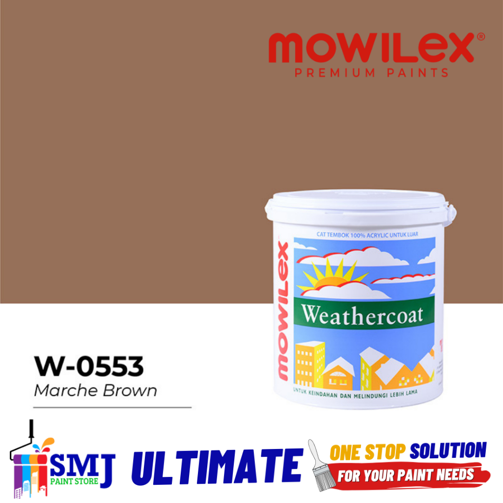 Jual Cat Tembok Eksterior Mowilex Weathercoat W 0553 Marche Brown 2 5l