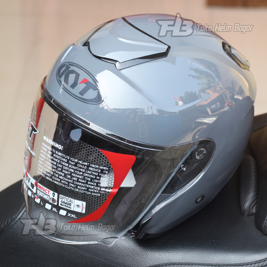 Jual KYT Kyoto Gorila Grey glossy | Shopee Indonesia