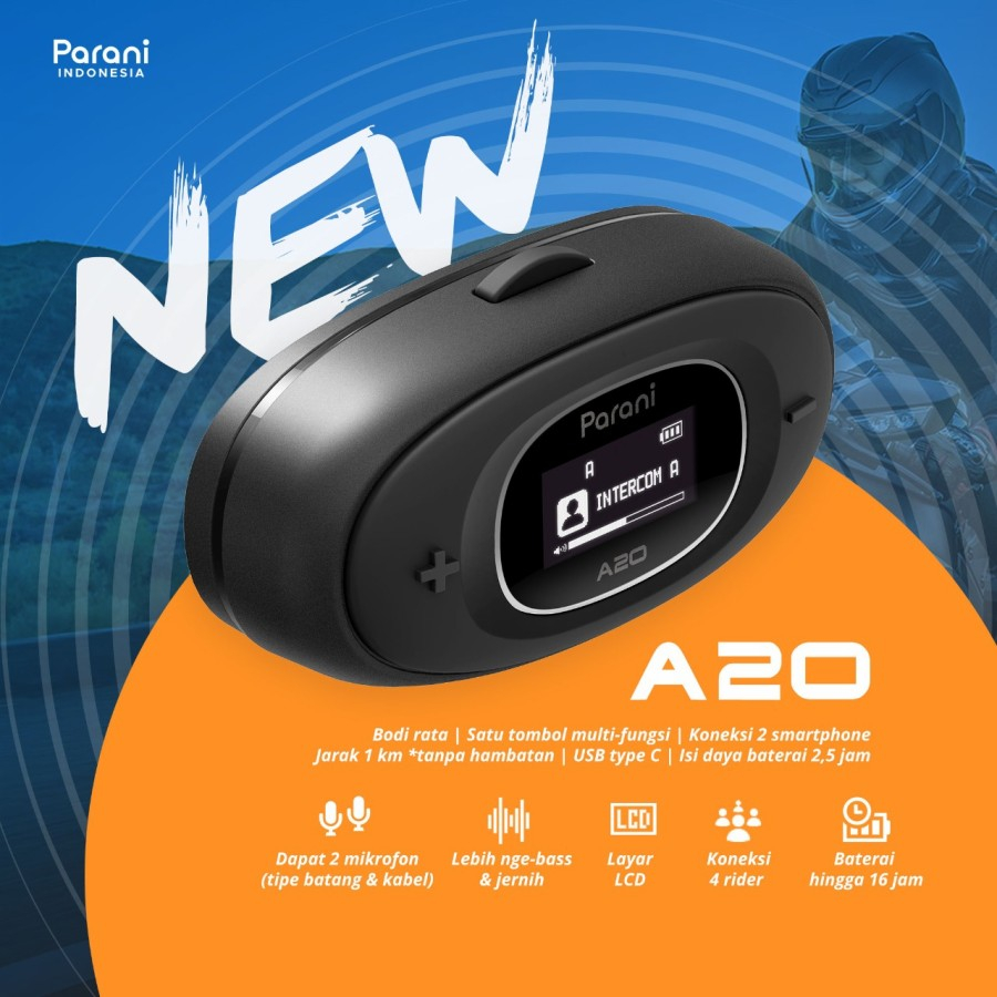 Jual PARANI A20 | INTERCOM BLUETOOTH | ORIGINAL PARANI | Shopee Indonesia