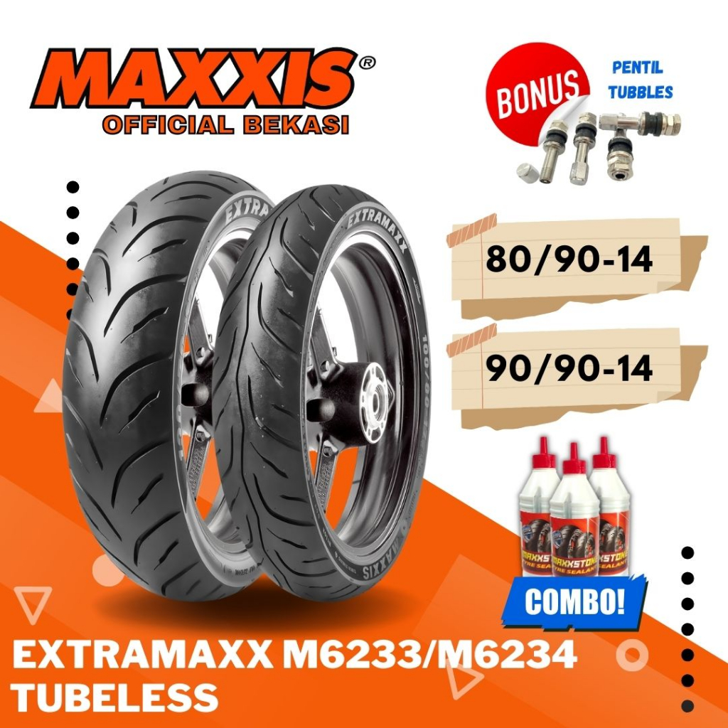 Jual MAXXIS EXTRAMAXX RING 14 / 80/90-14 & 90/90-14 / BAN MAXXIS RING 14 TL / BAN TUBELESS BAN ...