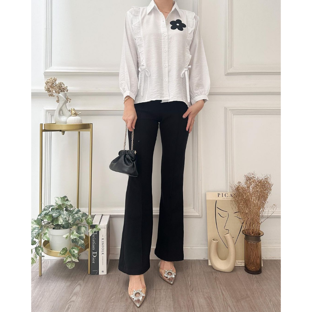 Jual Kemeja Bunga Alea - Kemeja Atasan Wanita - Kemeja Katun Poplin ...