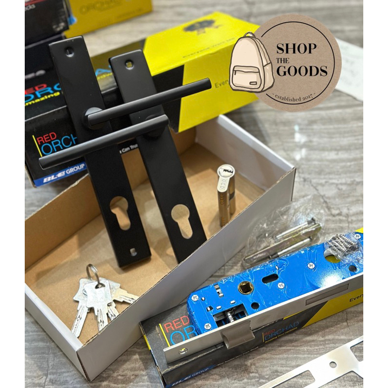 Jual Kunci Pintu Aluminium Set Komplit / Handle Pintu Rumah Kantor Red ...