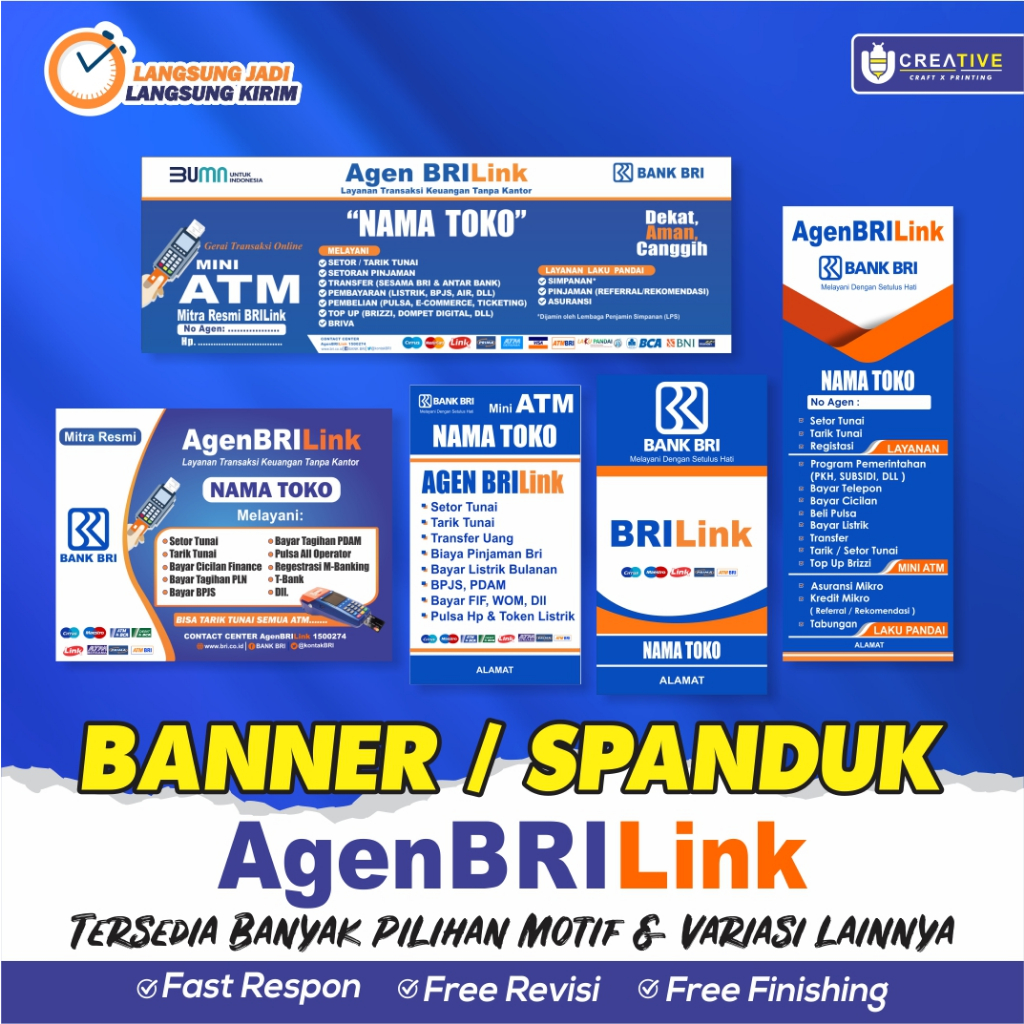 Jual Paket Banner / Spanduk Agen BRILink (Langsung Jadi, Langsung Kirim ...