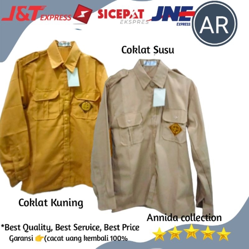 Jual Baju Seragam Sekolah Pramuka Penggalang Saku 2 atas Lengan Panjang SD/SMP/SMA | Shopee ...