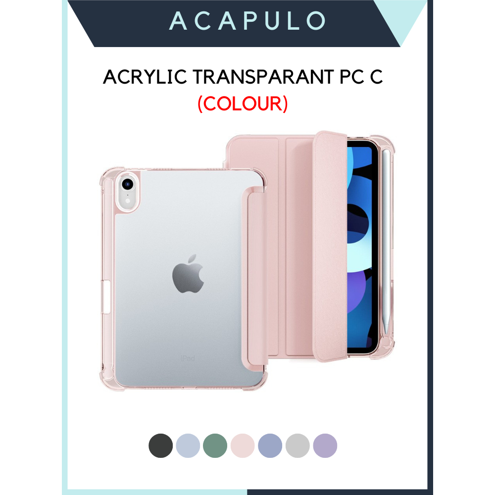 Jual IPAD SOFT CASE FOR ALL IPAD ACRYLIC TRANSPARANT COLOUR PENCIL SLOT ...