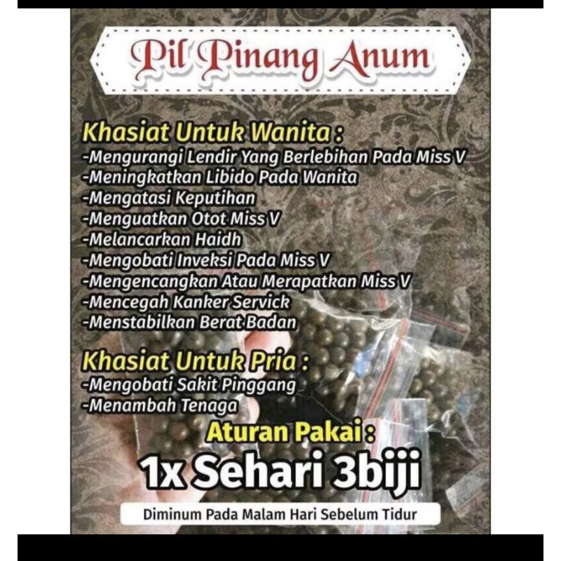 Jual PIL PINANG ANUM PIL MANJAKANI PIL PERAWATAN MISS V isi kurleb 100 ...