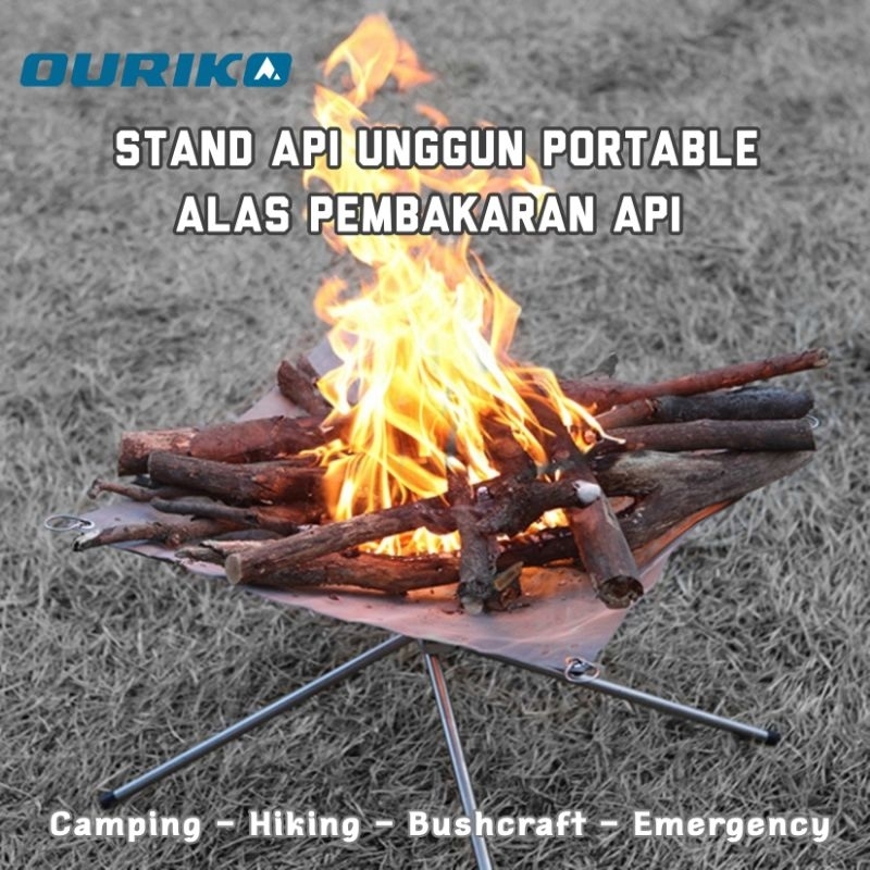 Jual Stand Api Unggun Portabel Outdoor - Glodpuppe Solid Fuel Camping ...