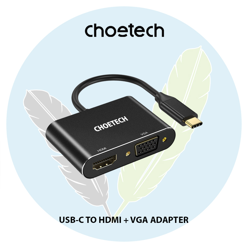 Jual Choetech HUB-M07 (USB-C to HDMI + VGA Adapter) | Shopee Indonesia