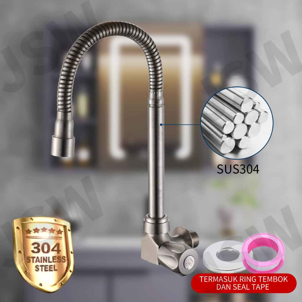 Jual Kran Angsa Wastafel Leher Kotak SUS 304 I Kran Sink Dapur | Kran | Shopee Indonesia