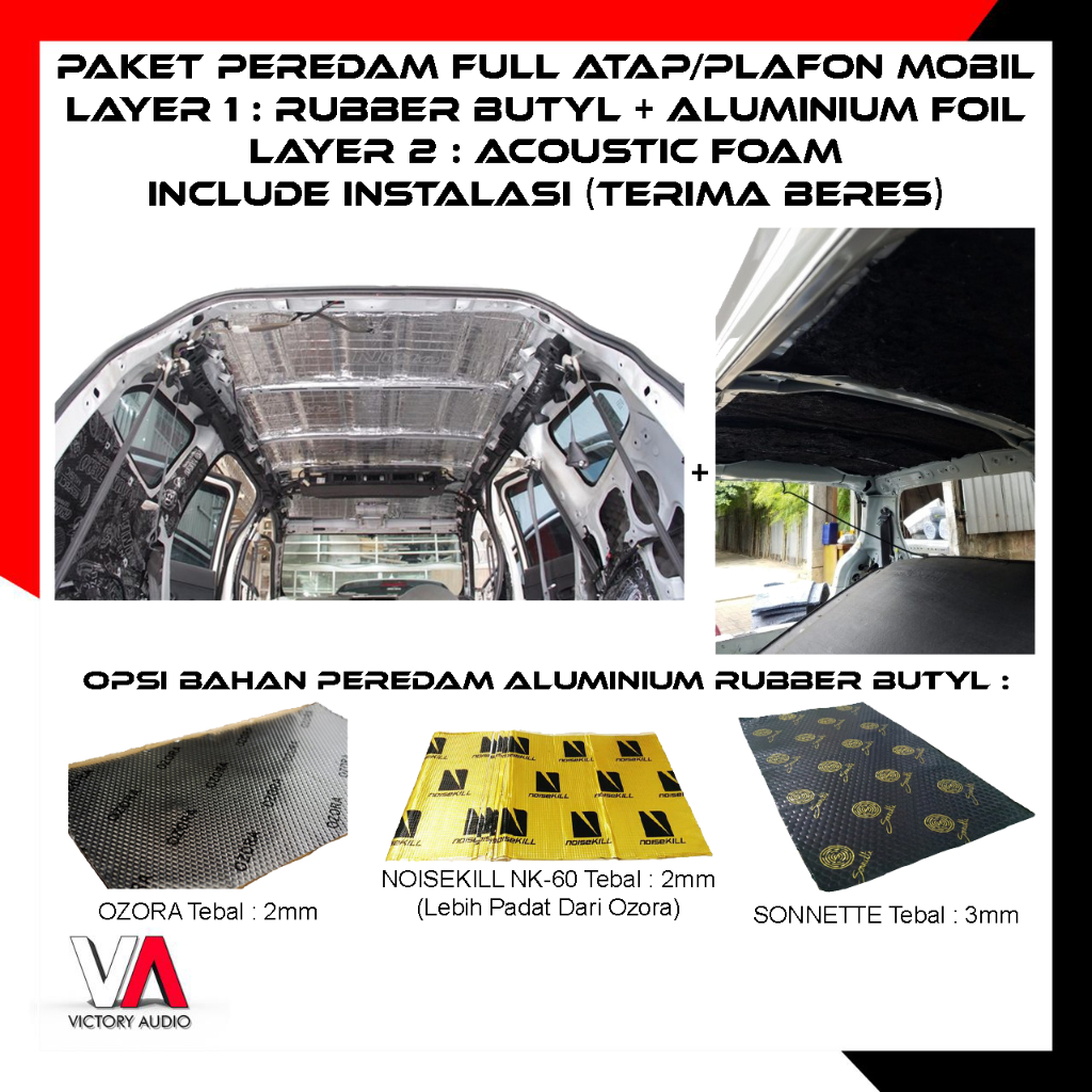 Jual INCLUDE INSTALASI - Paket Peredam Full Atap/Plafon Mobil 2 LAYER ...