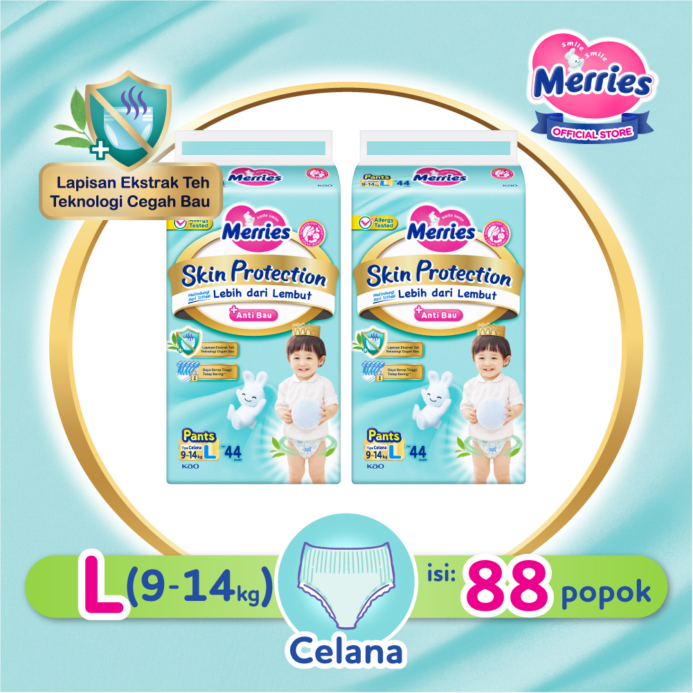 Jual Merries Popok bayi Celana L 2 x 44 pcs | Shopee Indonesia