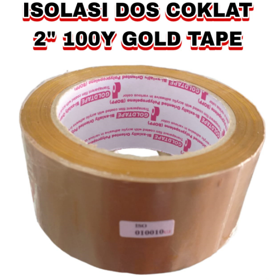 Jual ISOLASI DOS COKLAT 2" 100Y GOLD TAPE | Shopee Indonesia