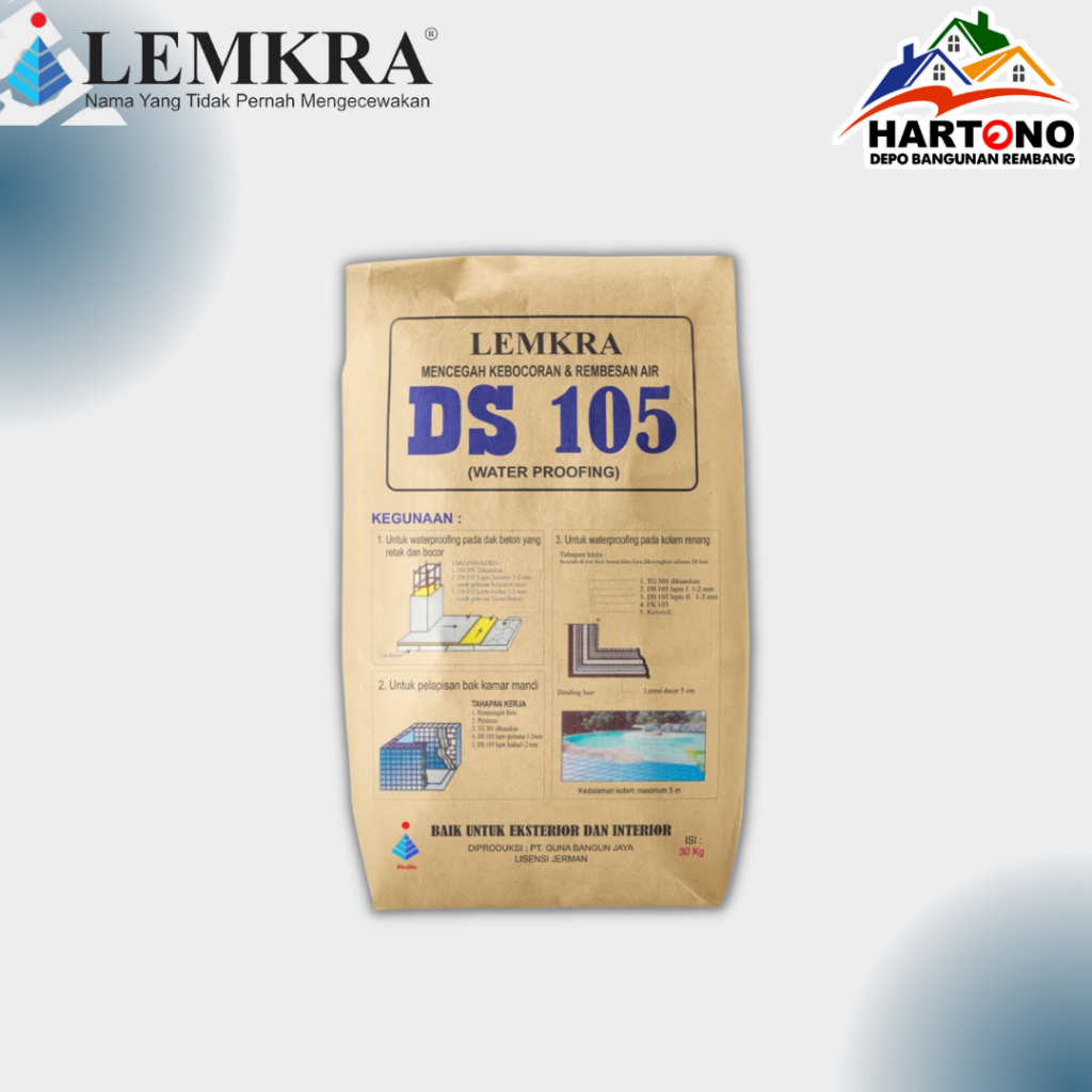 Jual LEMKRA DS 105 ABU-ABU LEMKRA HEAVY DUTY WATERPROOF 5 KG | Semen ...