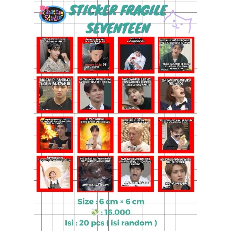 Jual STIKER FRAGILE SEVENTEEN KPOP | Shopee Indonesia