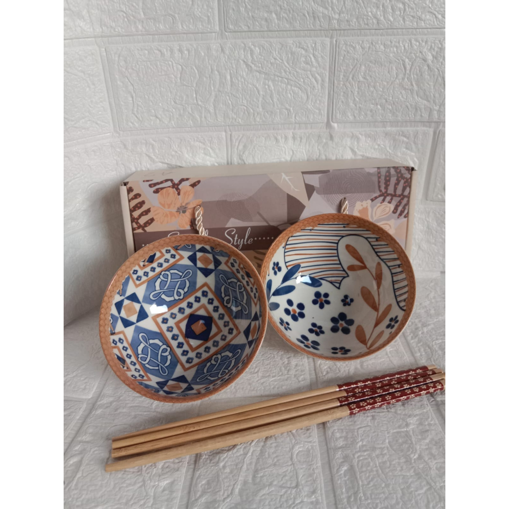 Jual SOUVENIR MANGKOK SET ISI 2 ATAU 4 MANGKOK KERAMIK / MANGKOK JEPANG ...