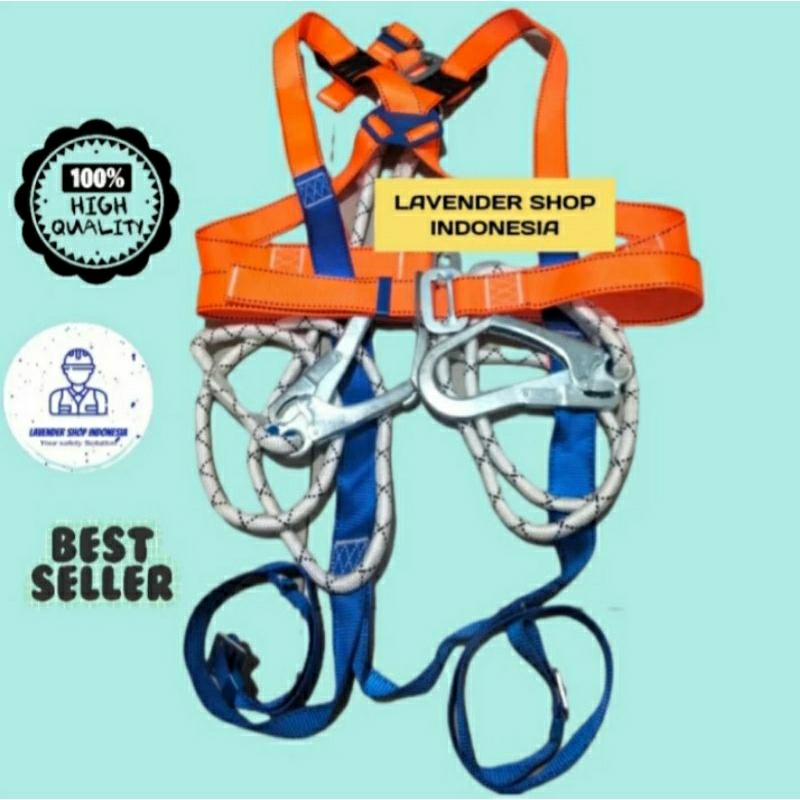 Jual Full Body Harness Double Lanyard big hook (plus tali dada ...