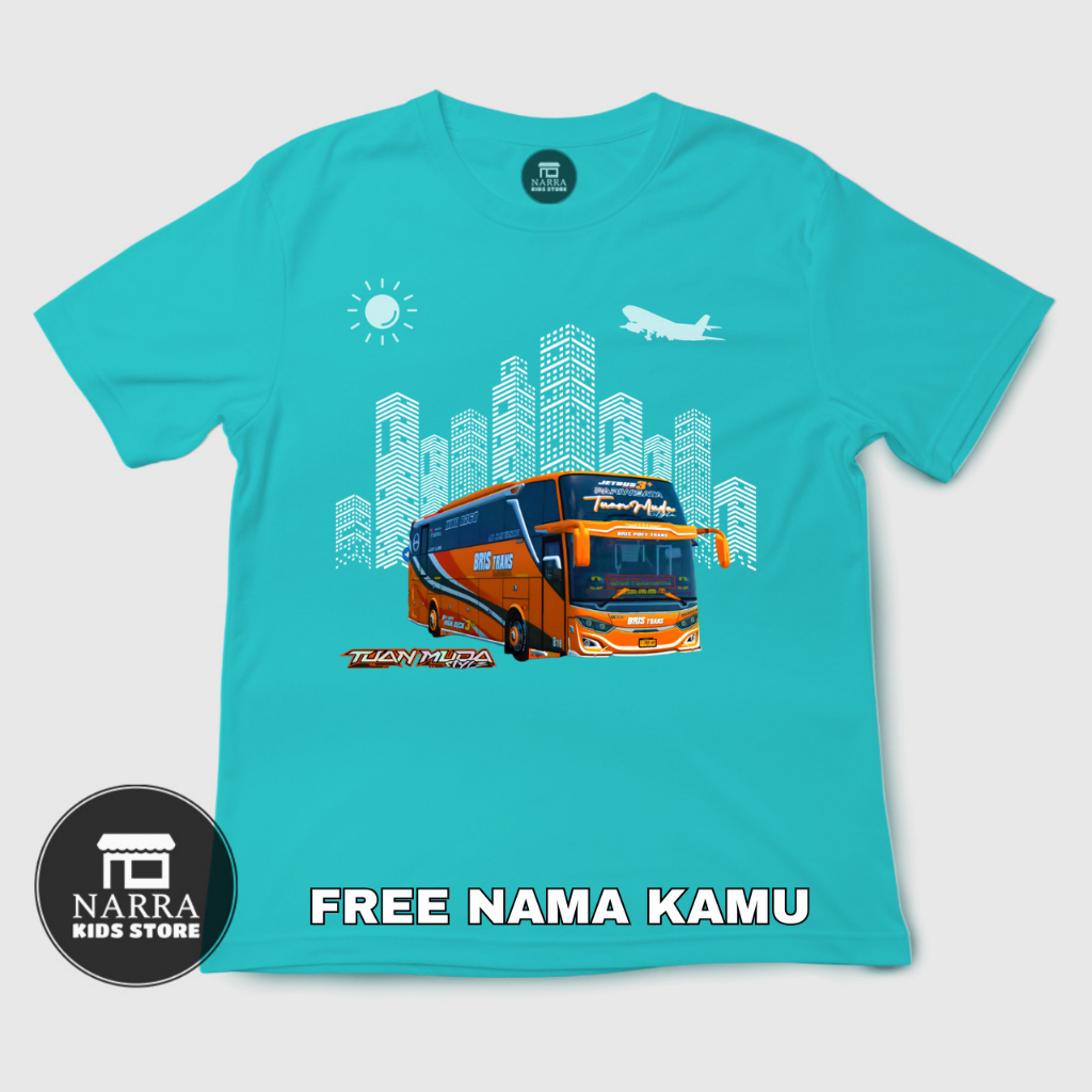 Jual Kaos Anak Gambar Bus Tuan Muda Telolet Unisex { Free Cetak Nama } | Shopee Indonesia