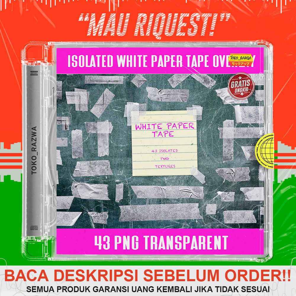 Jual 43 PNG - Isolated White Paper Tape Overlay Texture - 140923 ...