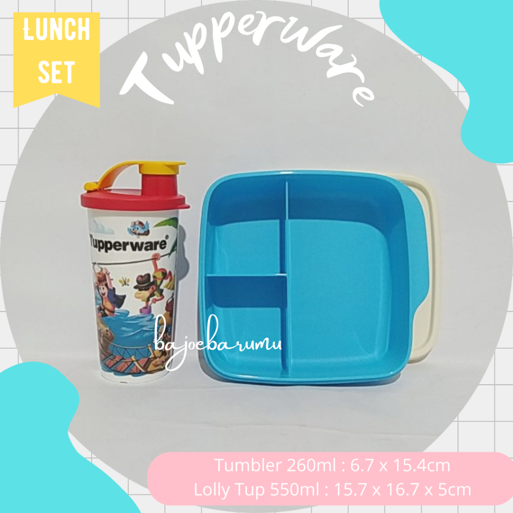 Jual TUPPERWARE Lunch Box Set Tempat Bekal Anak Kotak Makan Lolly Tup ...