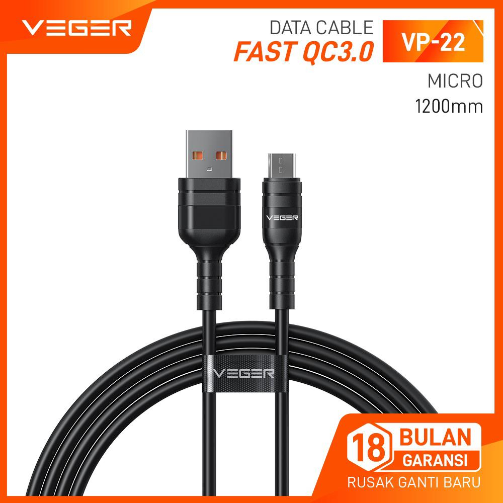 Jual VEGER Kabel Data Cable VP-22 Micro USB 3.0 Fast Charging Quick Charge | Shopee Indonesia