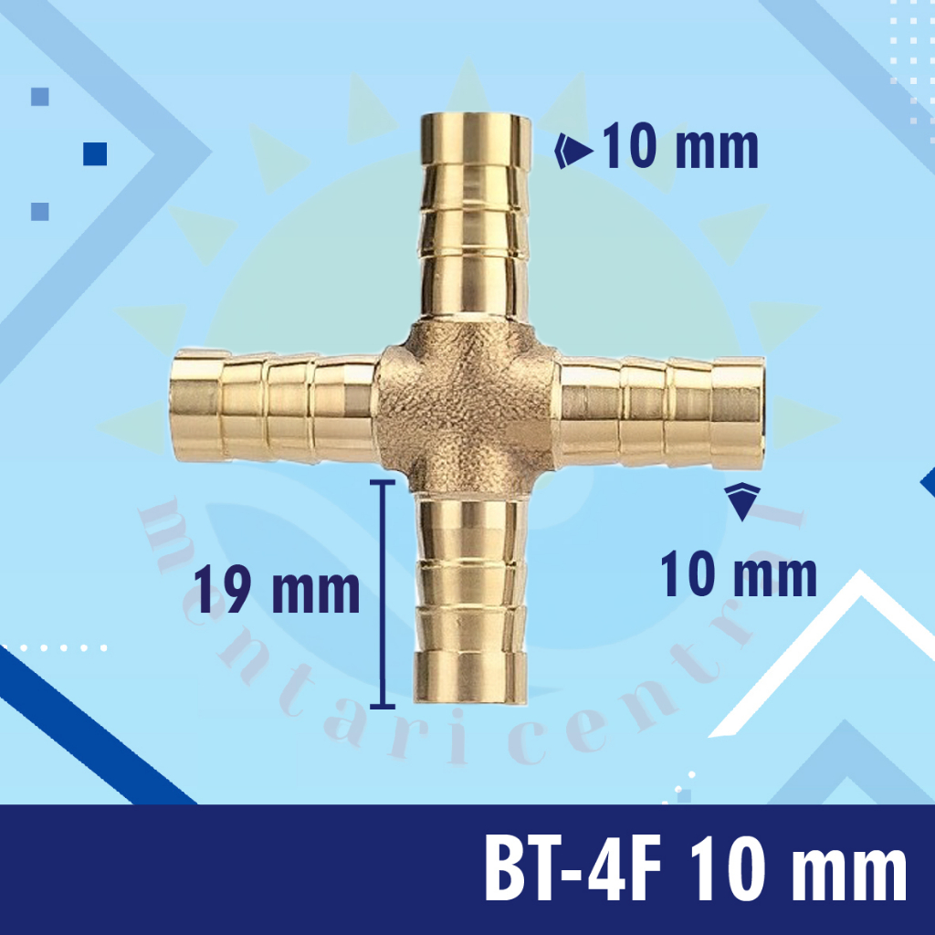 Jual Konektor Adaptor Selang Pipa Equal Barb 6mm 8mm 10mm 12mm 14mm Bahan Tembaga BT-PM BT-PU BT ...