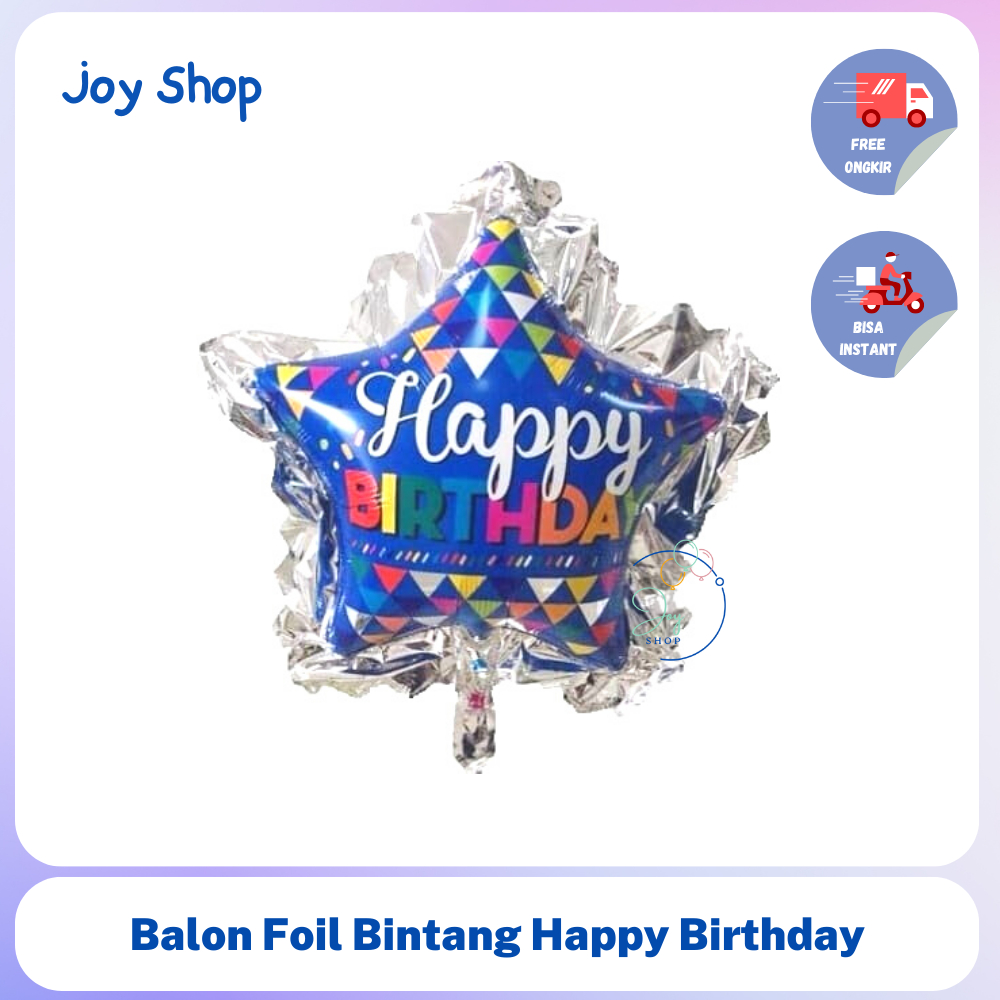 Jual Balon foil bintang happy birthday / balon ulang tahun HBD /ultah ...