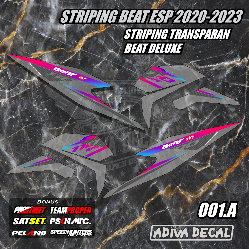 Jual Sticker Striping Transparan Beat deluxe 2020-2023 - Custom Variasi ...