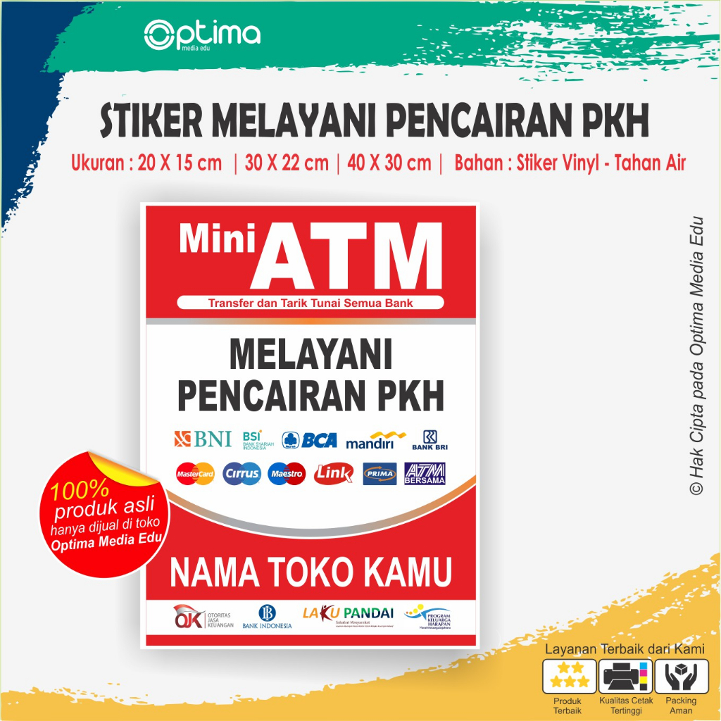 Jual Cetak Stiker Mini ATM Pencairan PKH | Shopee Indonesia