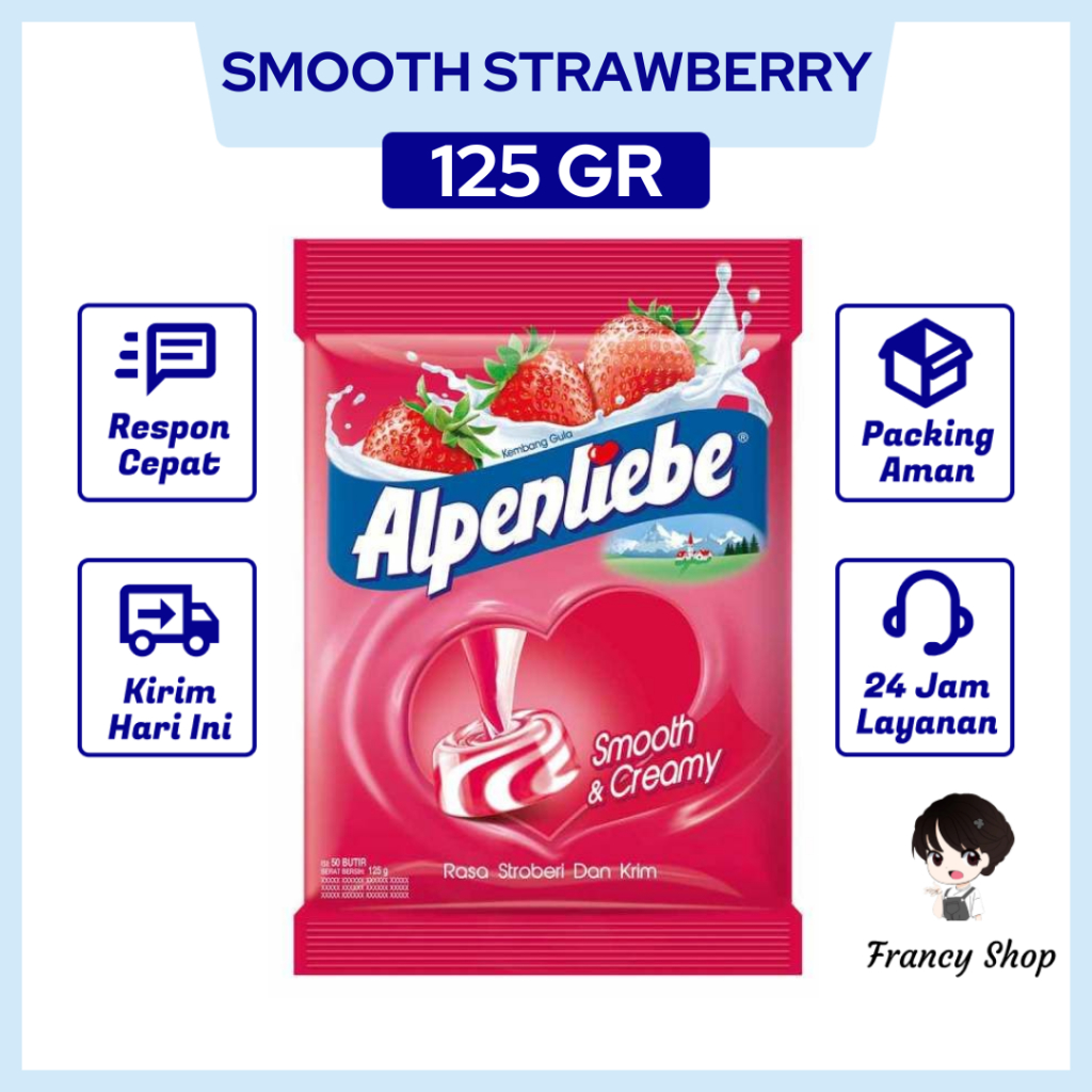 Jual Permen Alpenliebe Rasa Strawberry 1 Pack 125 gr | Shopee Indonesia