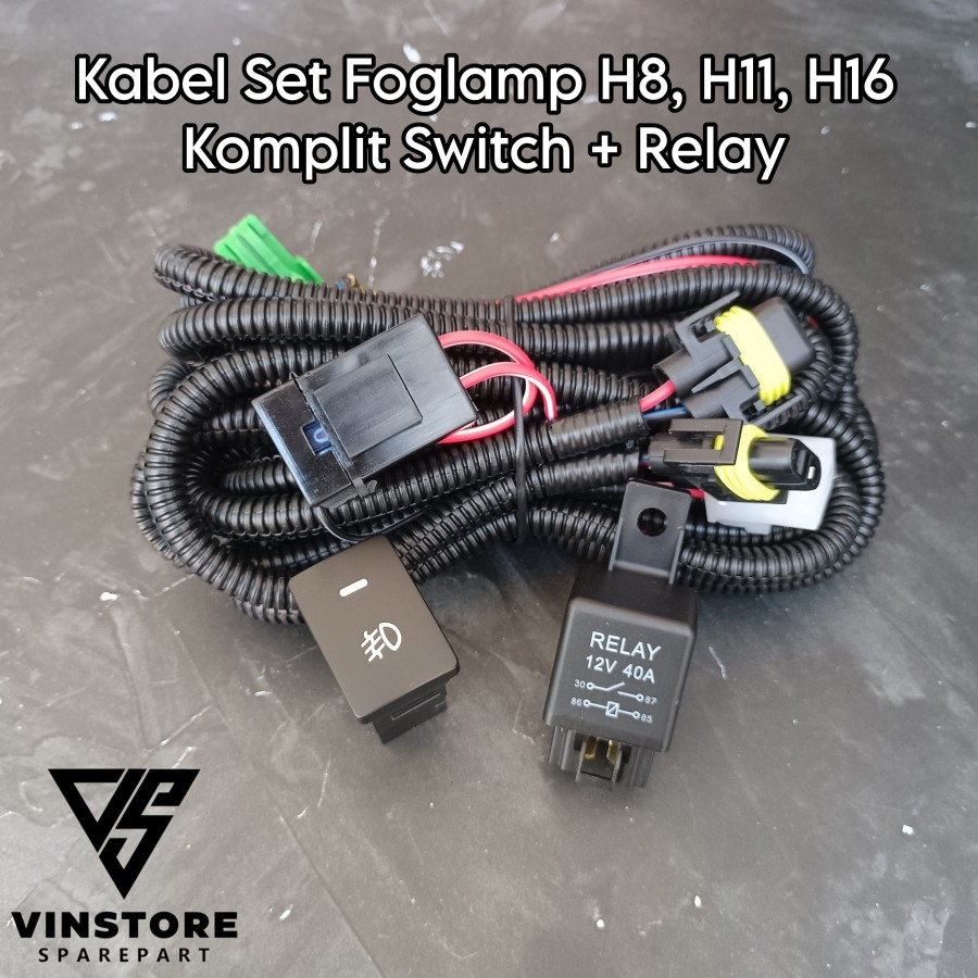 Jual Kabel Set Foglamp H8 H11 H16 Komplit Relay dan Switch Mobil ...