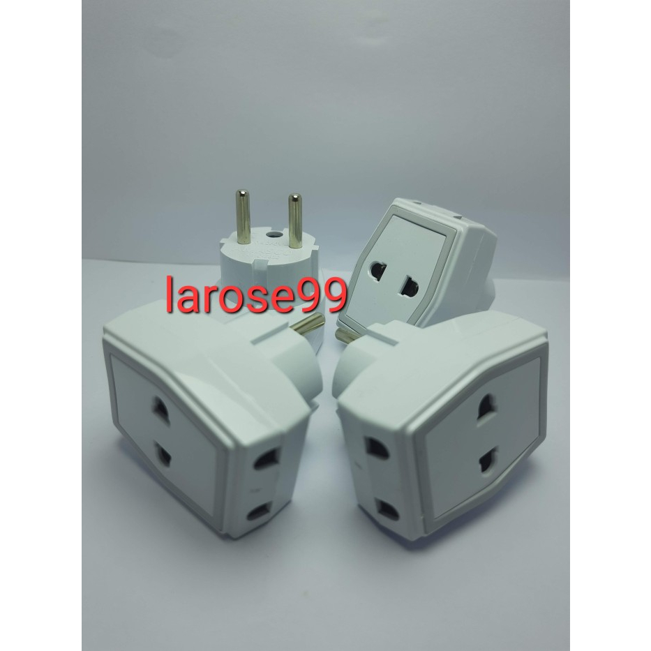 Jual Steker T multi colokan listrik cabang 3 terminal kuningan SNI ...