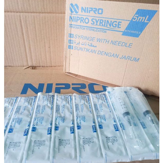 Jual Spuit Syringe 5cc 5ml Nipro Box | Shopee Indonesia