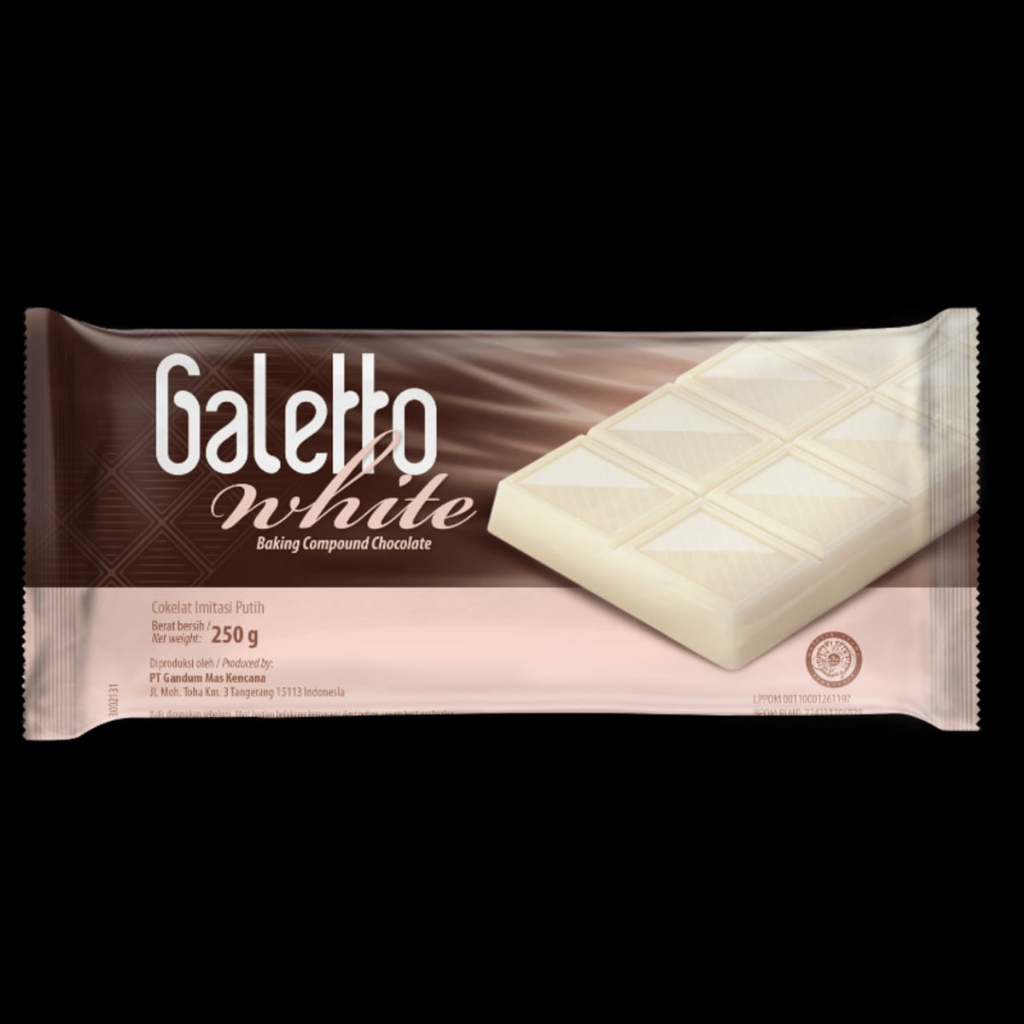 Jual galetto white / dark chocolate compound kemasan 250gr | Shopee ...