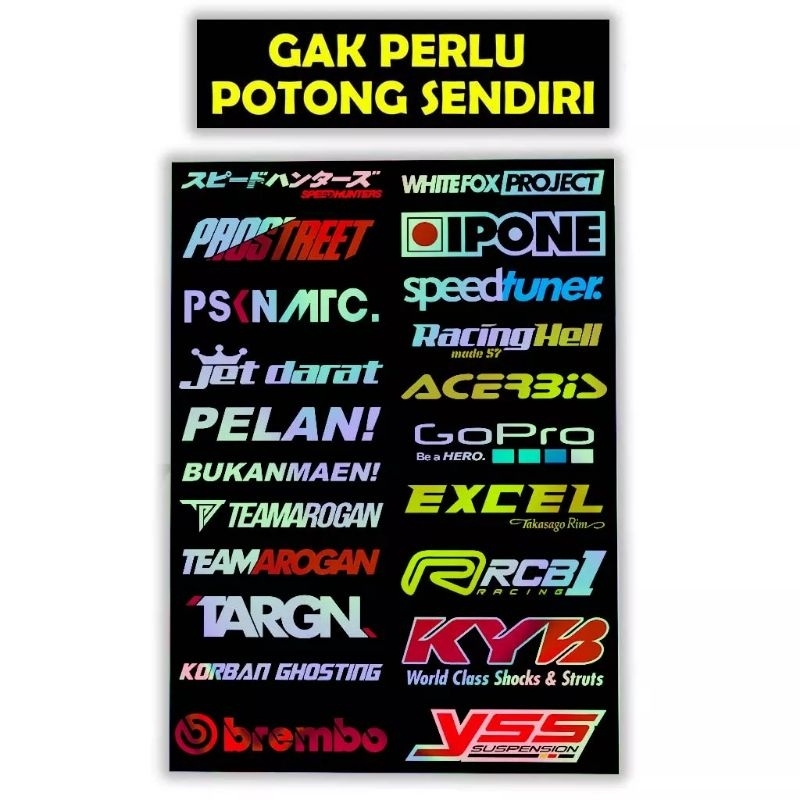 Jual Stiker Logo Racing Stiker Pack Racing Hologram Sudah Di Potong Shopee Indonesia