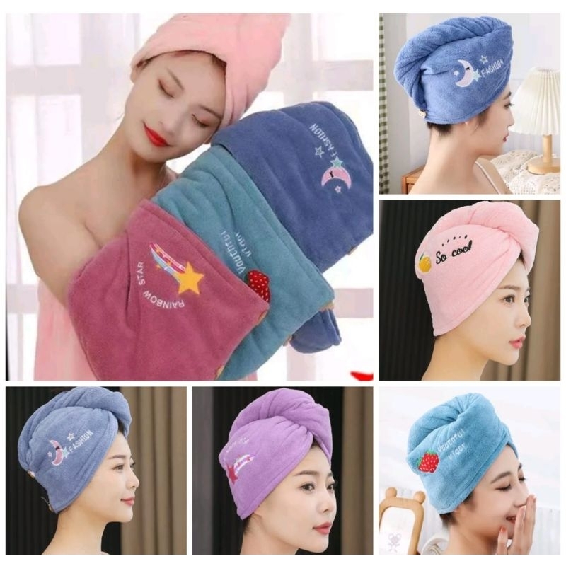 Jual Handuk Keramas/Anduk pengering rambut | Shopee Indonesia