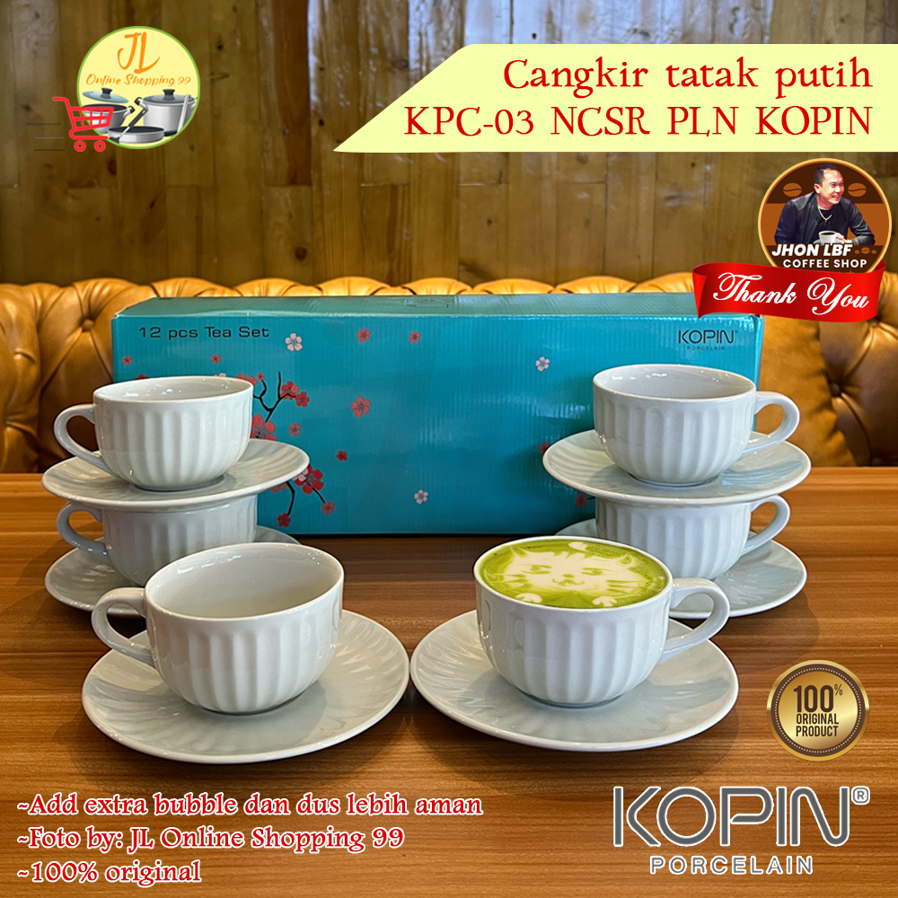 Jual Cangkir set 6 pasang putih KOPIN KPC-03 NCSR PLN / cangkir keramik ...