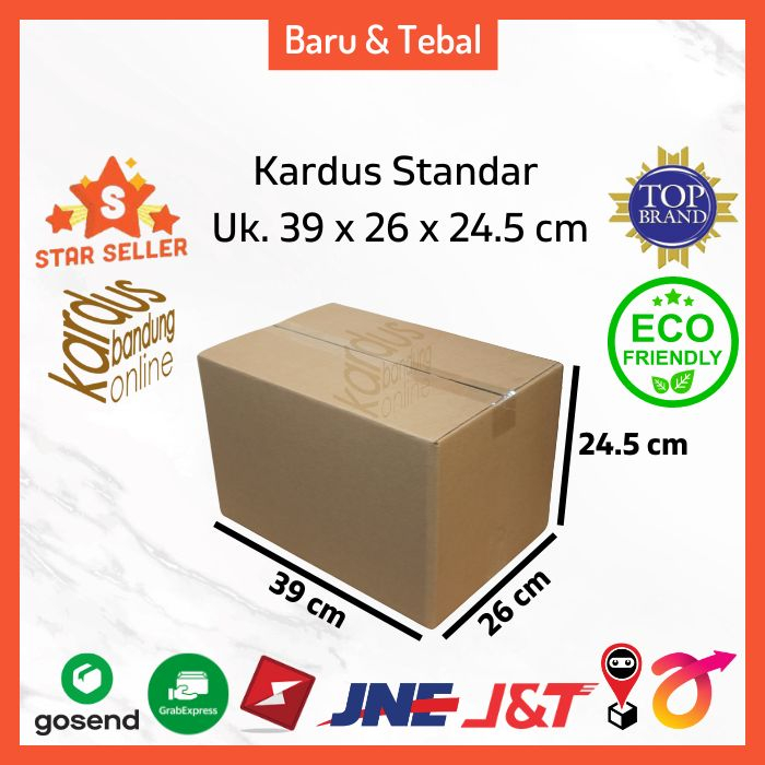 Jual Kardus Box Karton Kotak Dus Packing Medium Polos Uk. 39x26x24.5 ...
