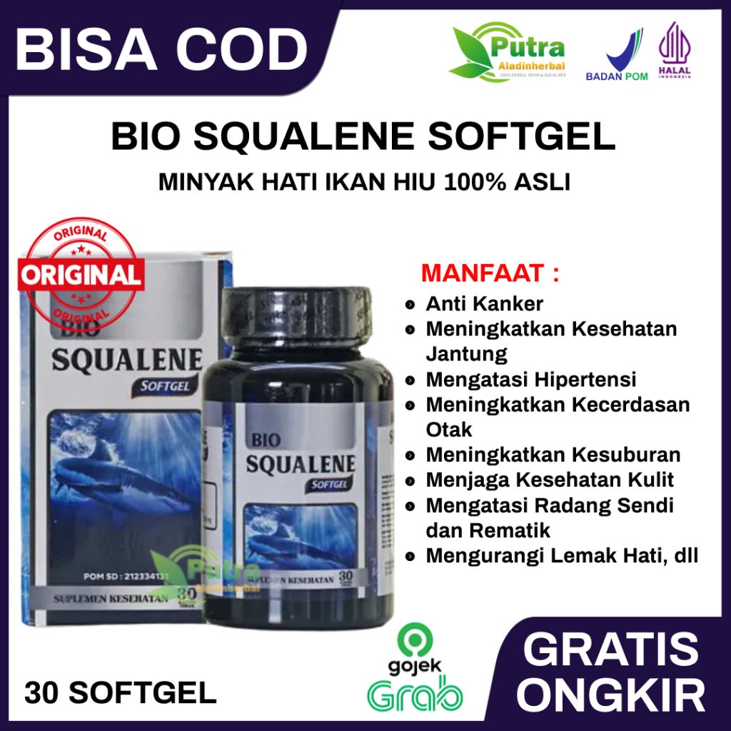 Jual Bio Squalene Softgel Minyak Hati Ikan Hiu Asli Original Obat Badan ...