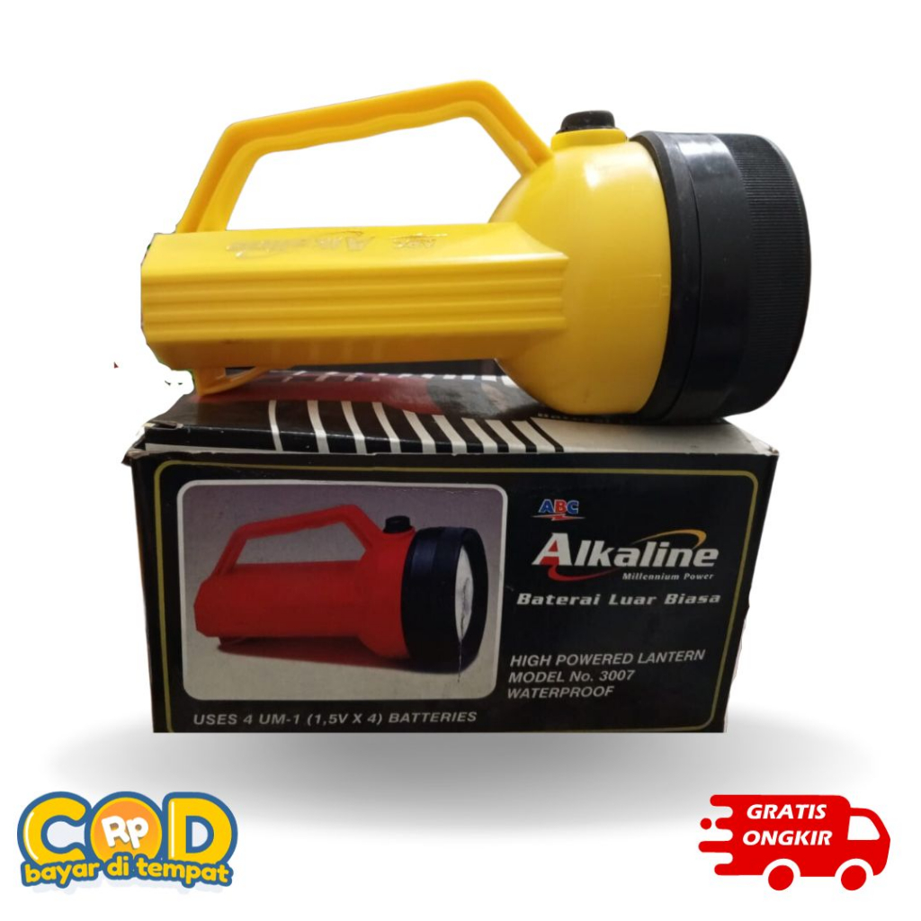 Jual ALKALINE BATERAI SENTER BESAR HIGH POWERED LANTERN 4 BATERAI ABC ...
