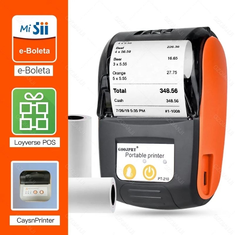 Jual PT210 printer bluetooth mini portable wireless printer thermal ...