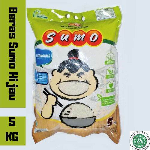 Jual Beras Sumo Kemasan Hijau Beras Pulen Dan Bersih Ekonomis 5 kg ...