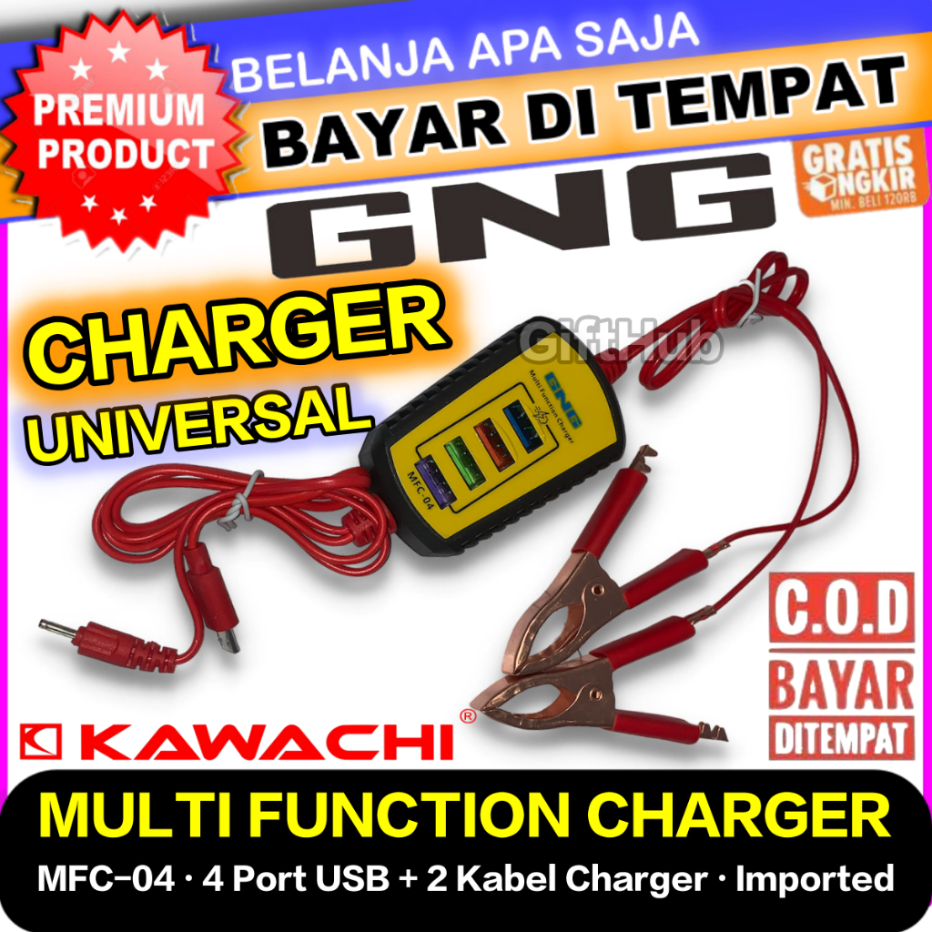 Jual GNG Multi function Charger Universal 4 Port USB + 2 Kabel Charger ...