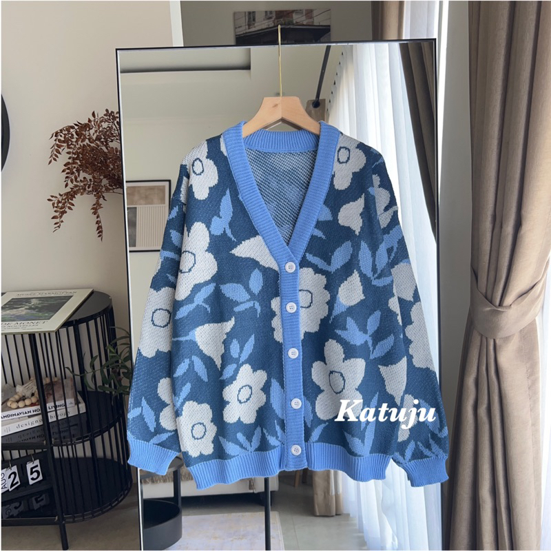 Jual Cardigan Rajut Motif Bunga FLOW | Shopee Indonesia