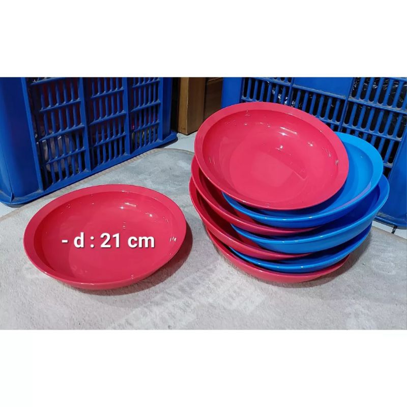 Jual Piring makan besar cressendo warna warni tupperware 700 ml eceran ...
