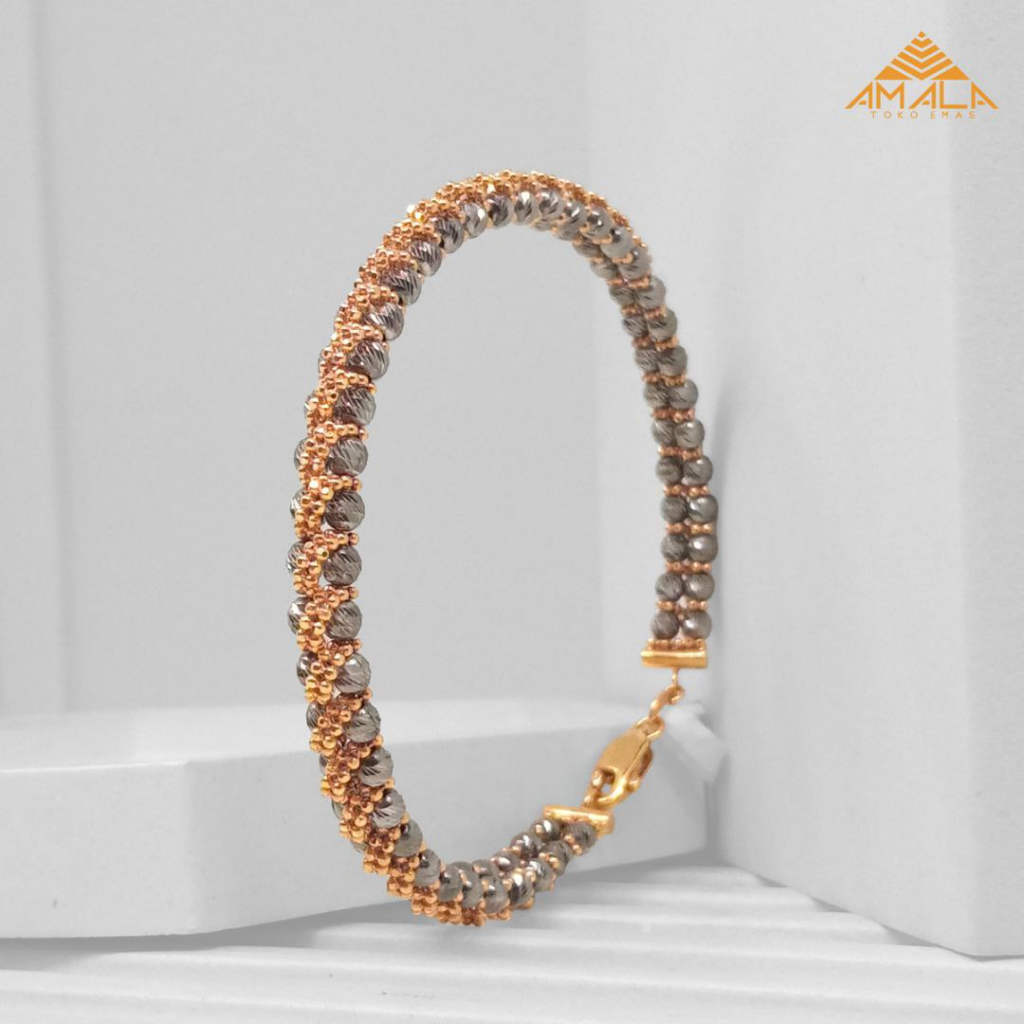 Jual GELANG WANITA EMAS | GOLD EXCLUSIVE BANGLE 18K 12.99GR - AMALA ...