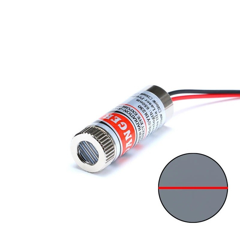 Jual Red Line Laser Module 650nm 5mW Head Glass Lens Focusable 3V 5V ...