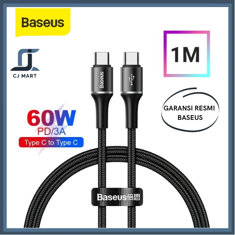 Jual KABEL DATA LED TYPE-C TO TYPE-C BASEUS HALO DATA CABLE PD 2.0 60W ...