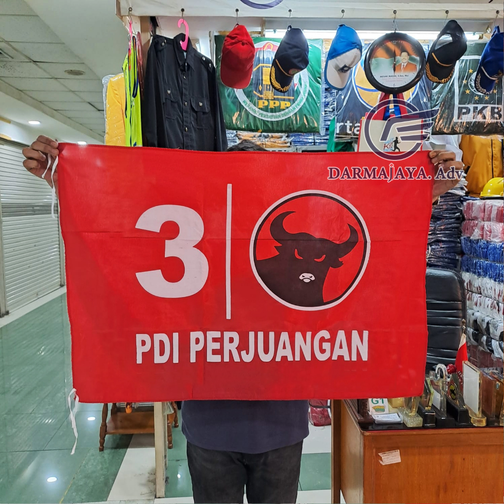 Jual bendera partai PDI Perjuangan ukuran 60x90 cm | Shopee Indonesia