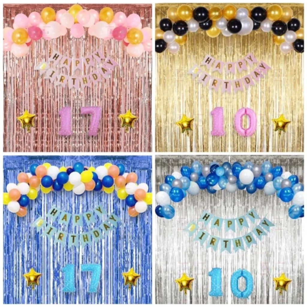 Jual Paket Set Dekorasi Balon Ulang Tahun / Perlengkapan Pesta Dekor ...